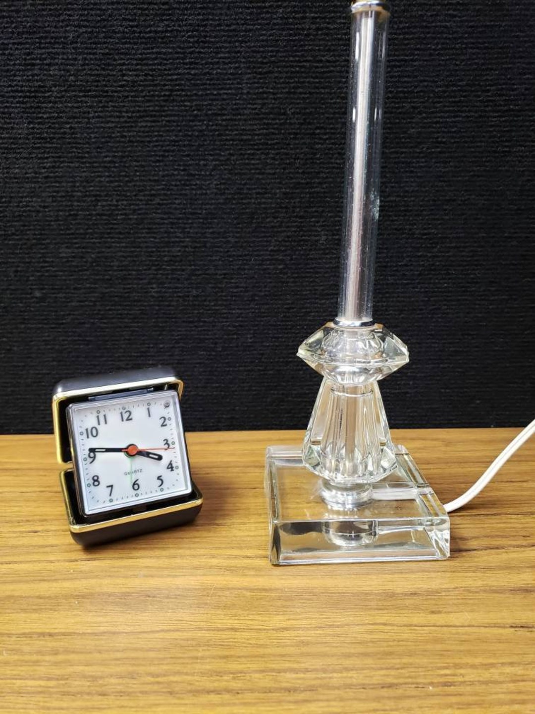 Small Vintage Clear Glass Lamp Boudoir Lamp or Vanity Lamp - Etsy