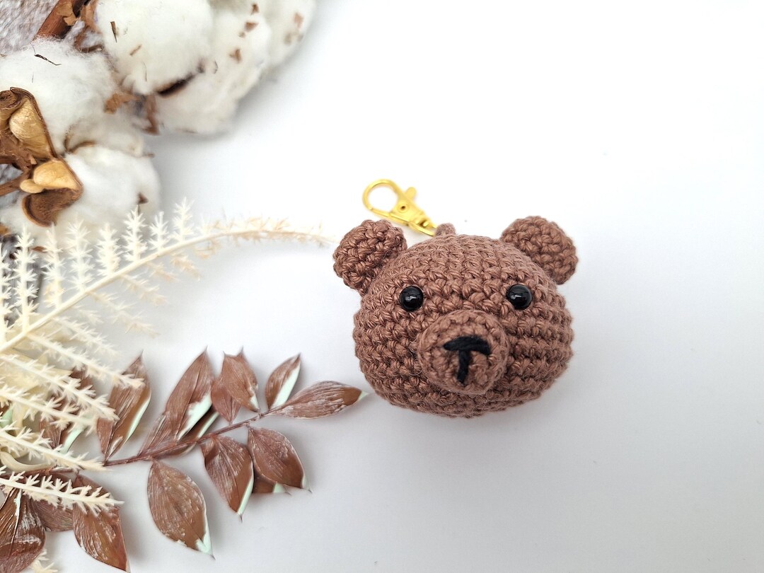 Cute Amigurumi Bear Head Keychain – Crochet Pattern, German - Etsy