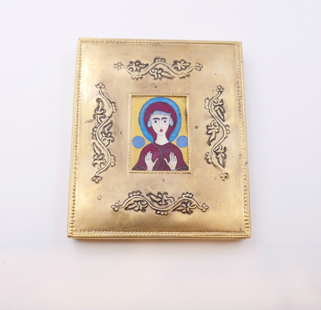 Orthodox Icon. Virgin Mary. Icon of Virgin. Cloisonné Enamel. Enamel ...