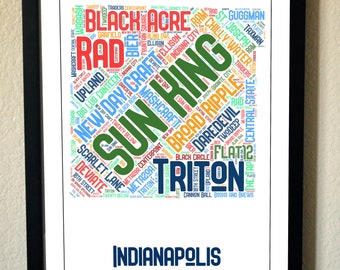 Indianapolis Map | Etsy