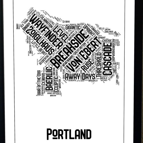 Portland Oregon Breweries Map - Etsy