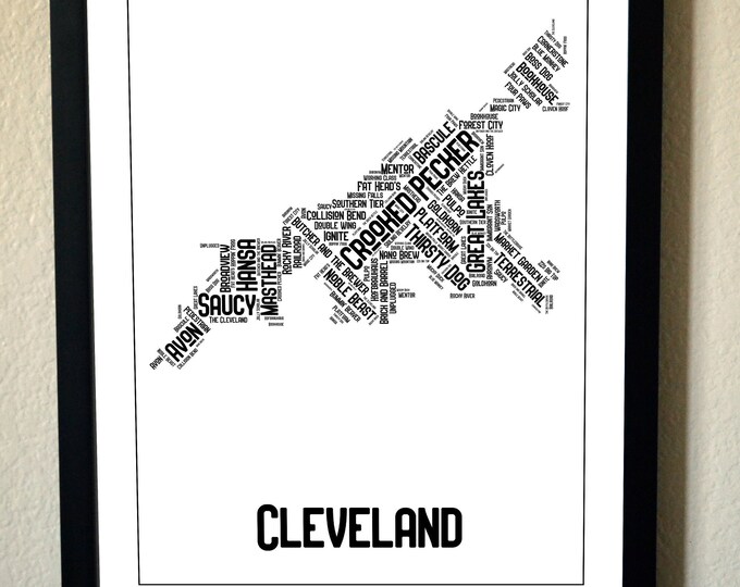 Cleveland Breweries Map - Etsy