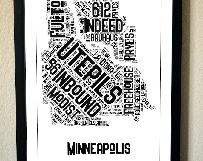 Minneapolis Breweries Map - Etsy