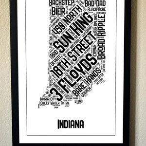 Indiana Breweries Map - Etsy
