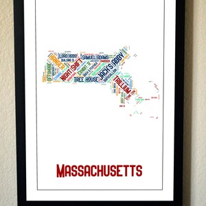 Massachusetts Breweries Map - Etsy