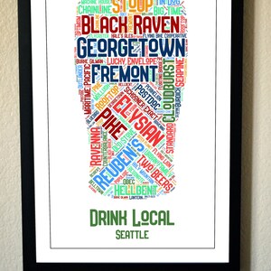 Seattle Breweries Drink Local Print - Etsy