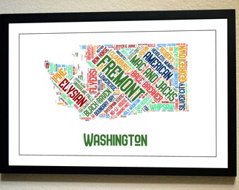 Washington State Map of Breweries - Etsy