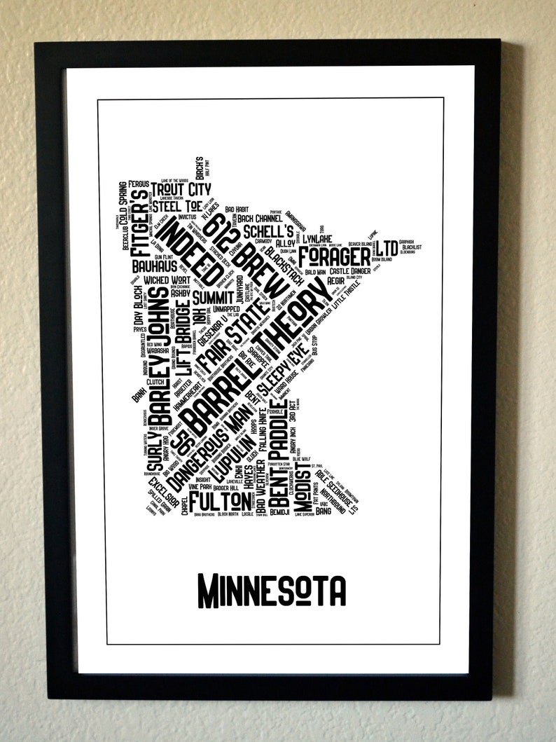 Minnesota Breweries Map - Etsy