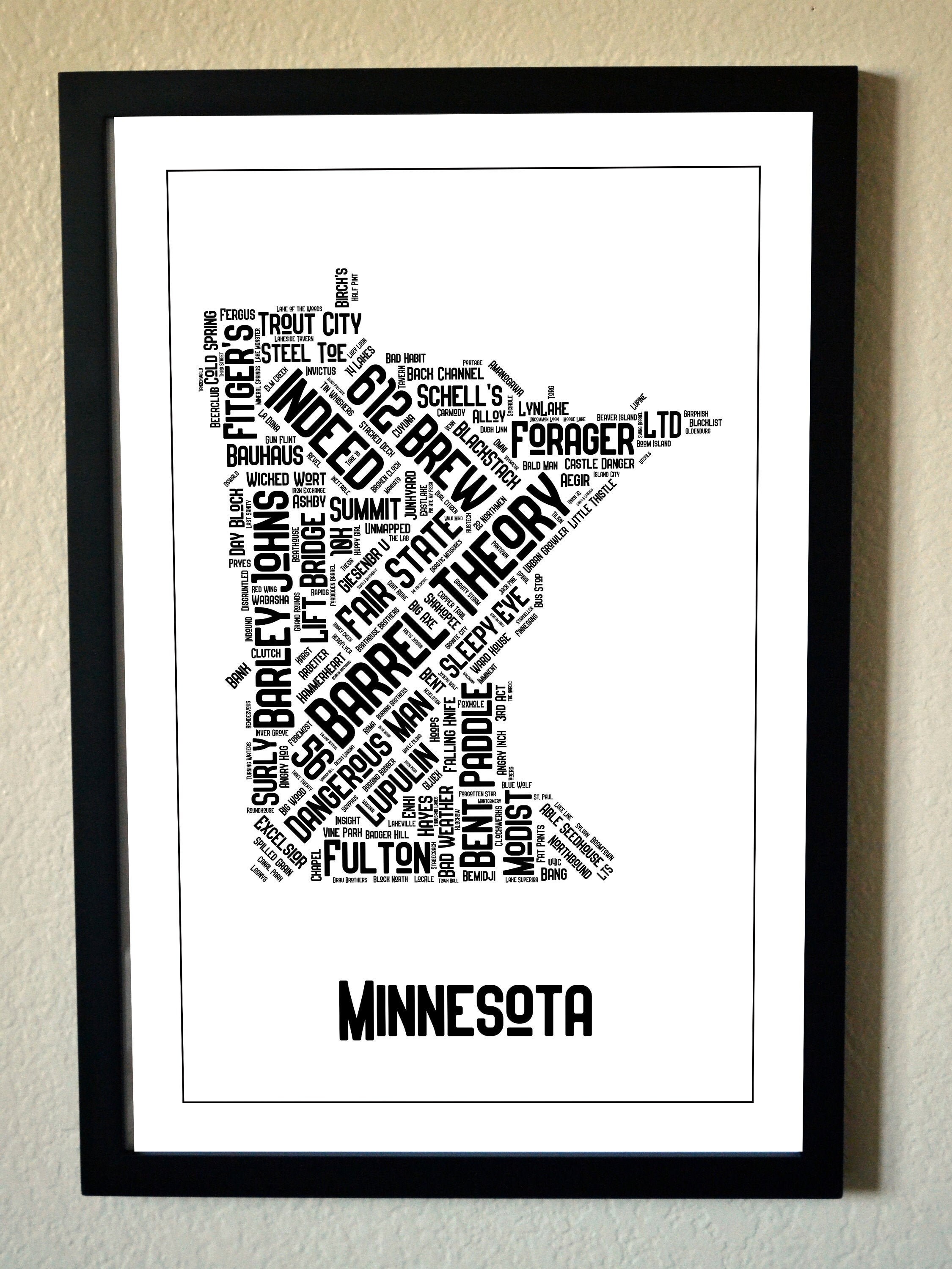 Minnesota Breweries Map - Etsy