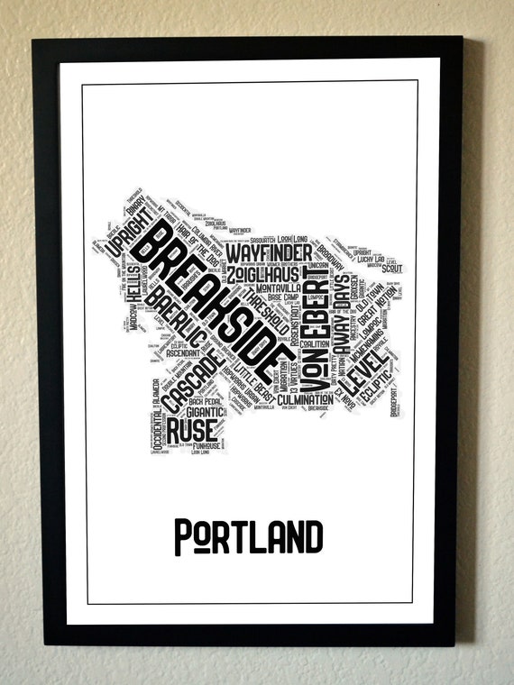 Portland Oregon Breweries Map | Etsy