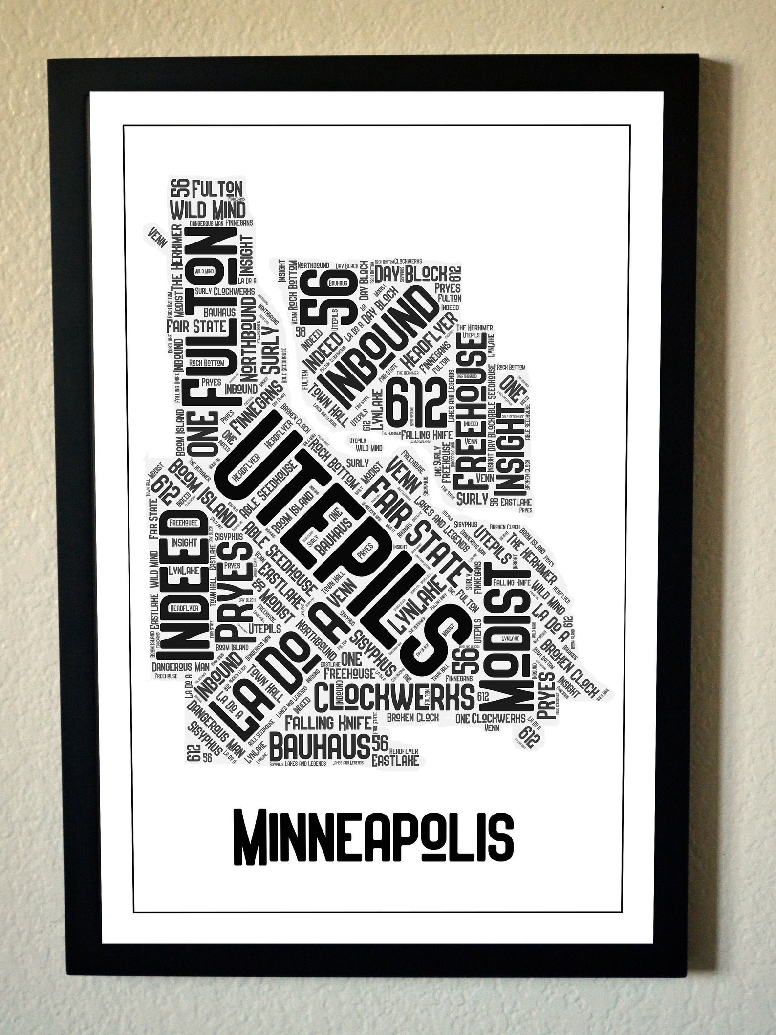 Minneapolis Breweries Map | Etsy