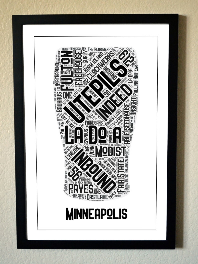 Minneapolis Breweries Map - Etsy