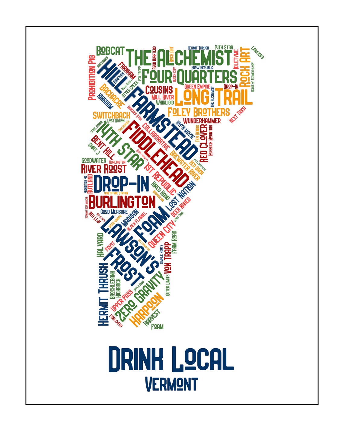 Vermont Breweries Map - Etsy