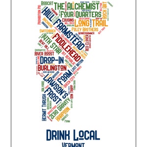 Vermont Breweries Map - Etsy