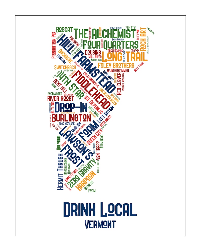 Vermont Breweries Map - Etsy