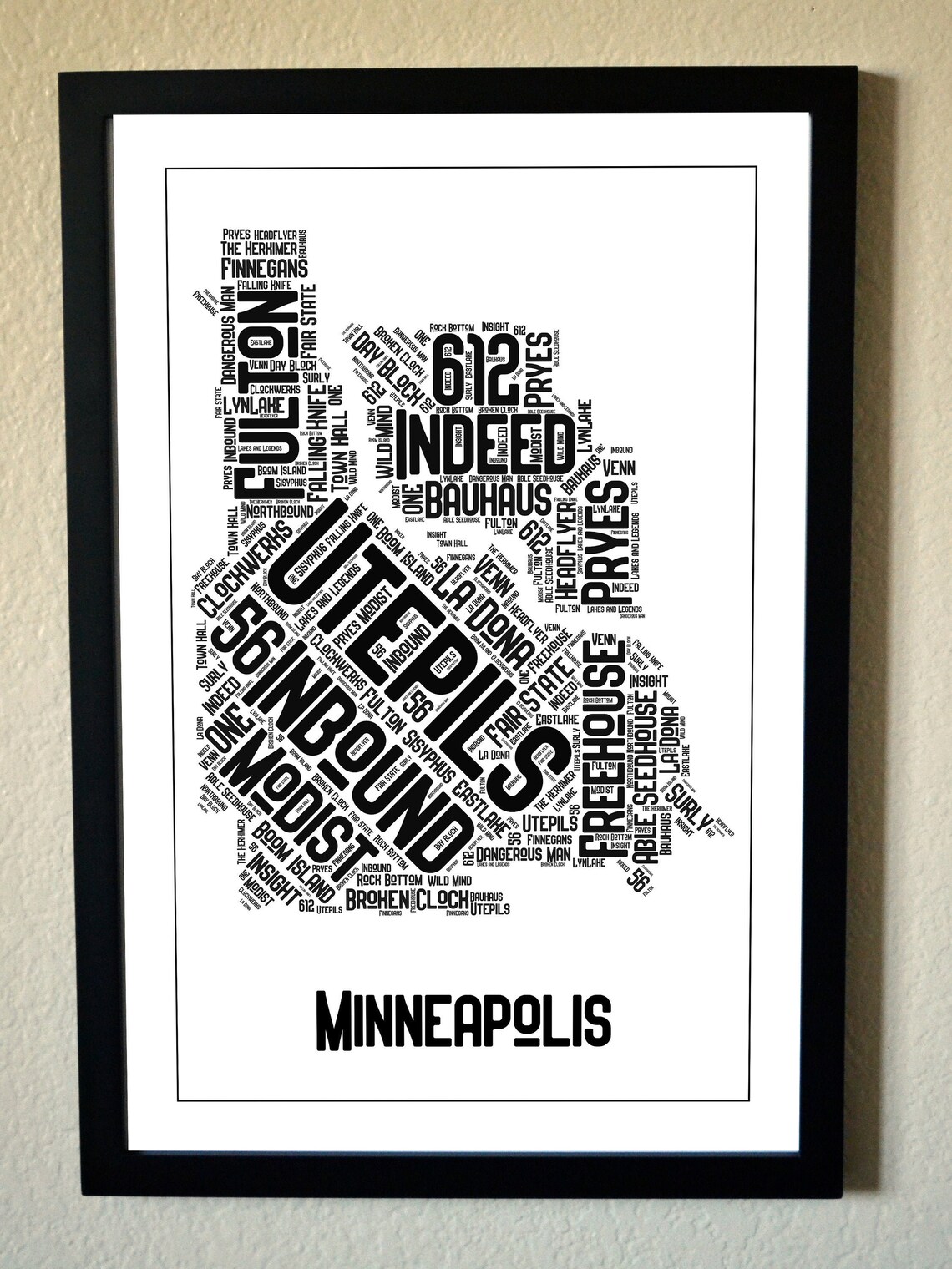 Minneapolis Breweries Map - Etsy