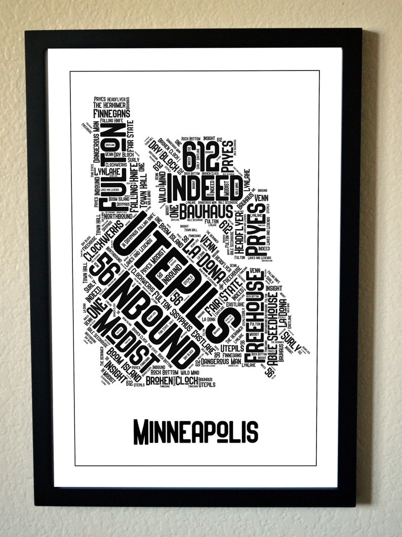 Minneapolis Breweries Map - Etsy