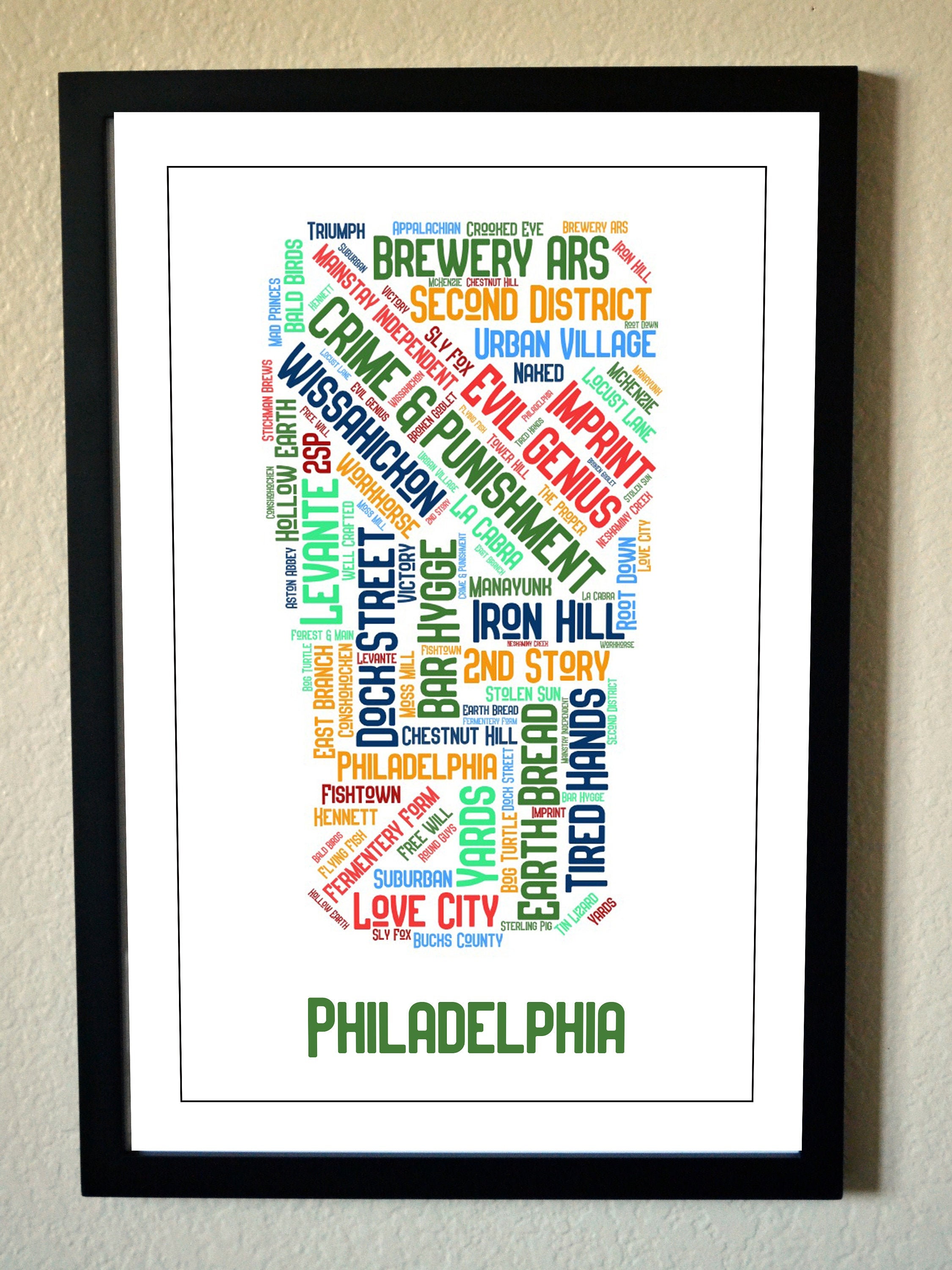 Philadelphia Breweries Map - Etsy