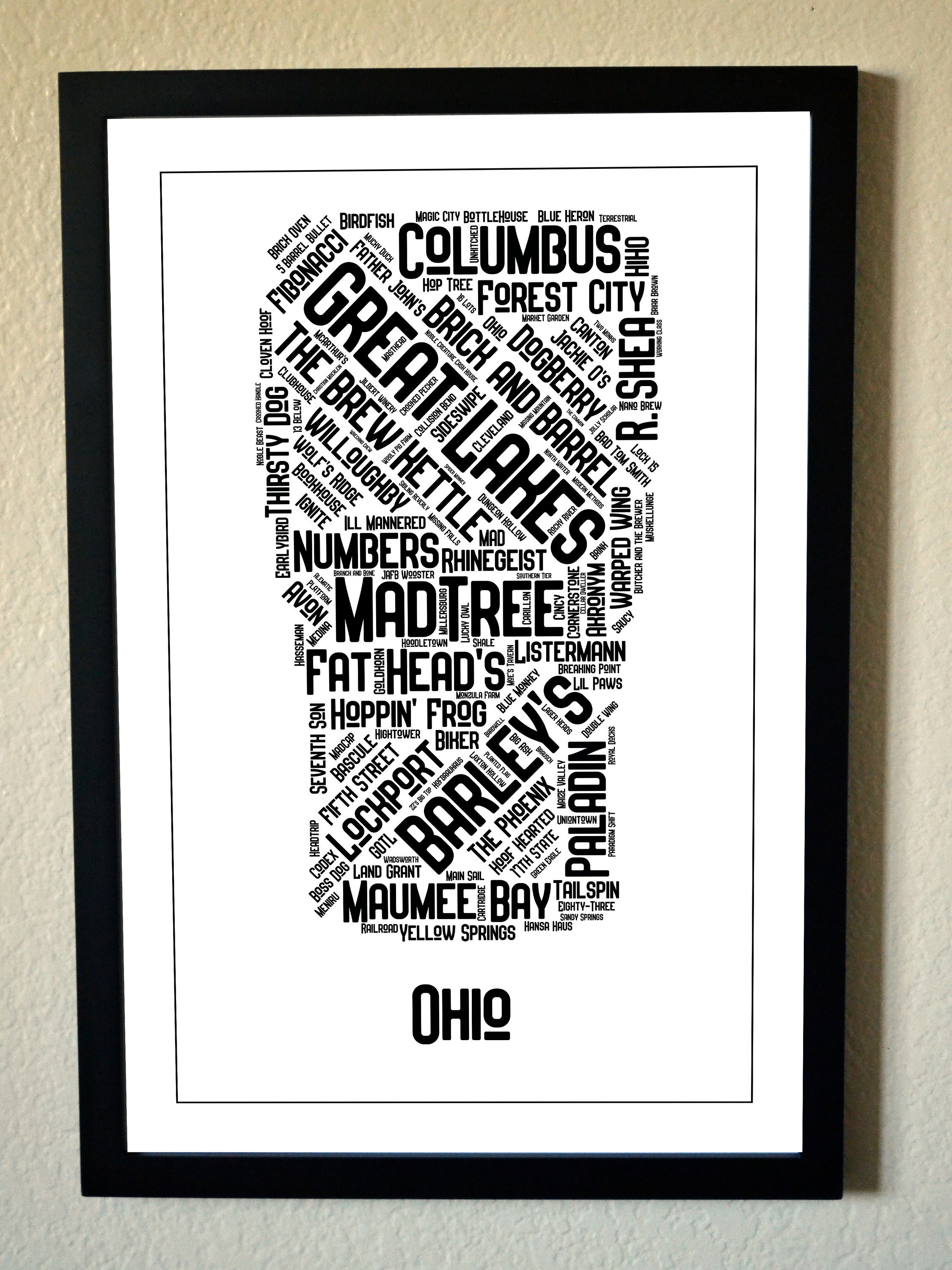 Ohio Breweries Map - Etsy