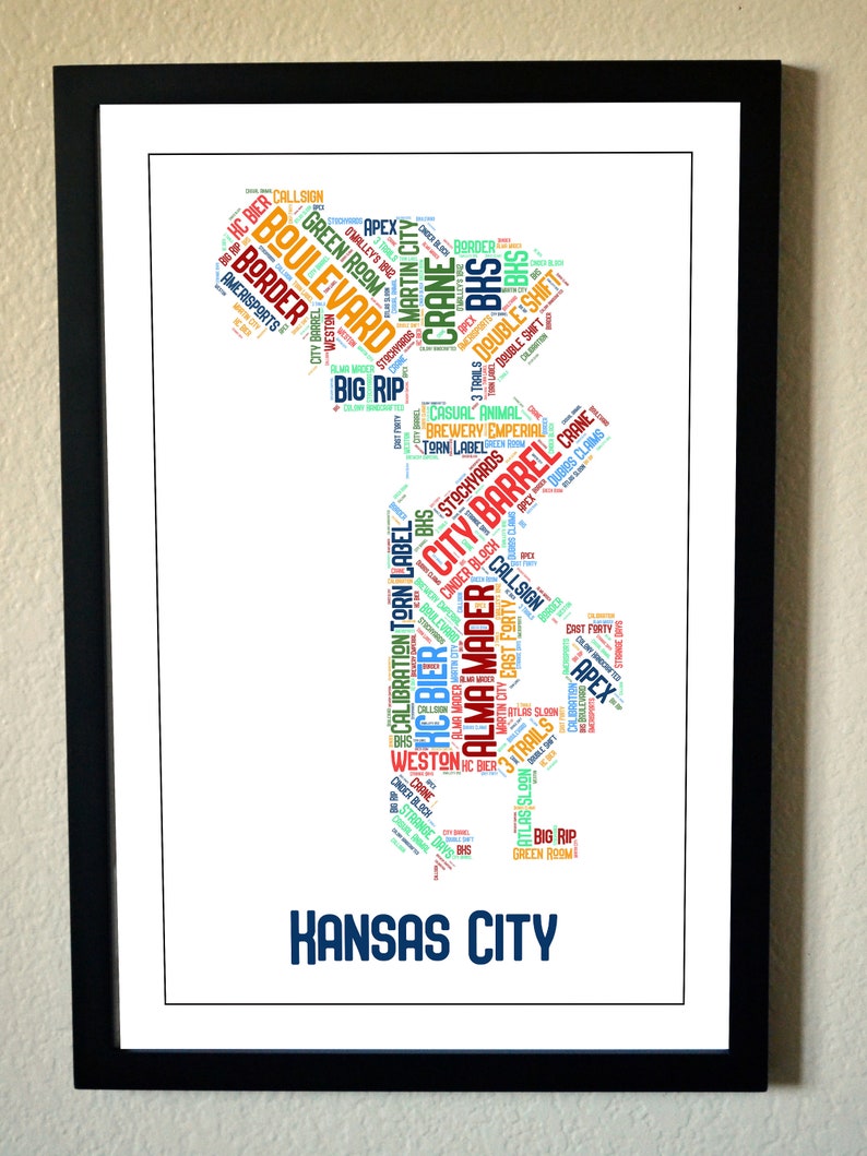 Kansas City Breweries Map | Etsy
