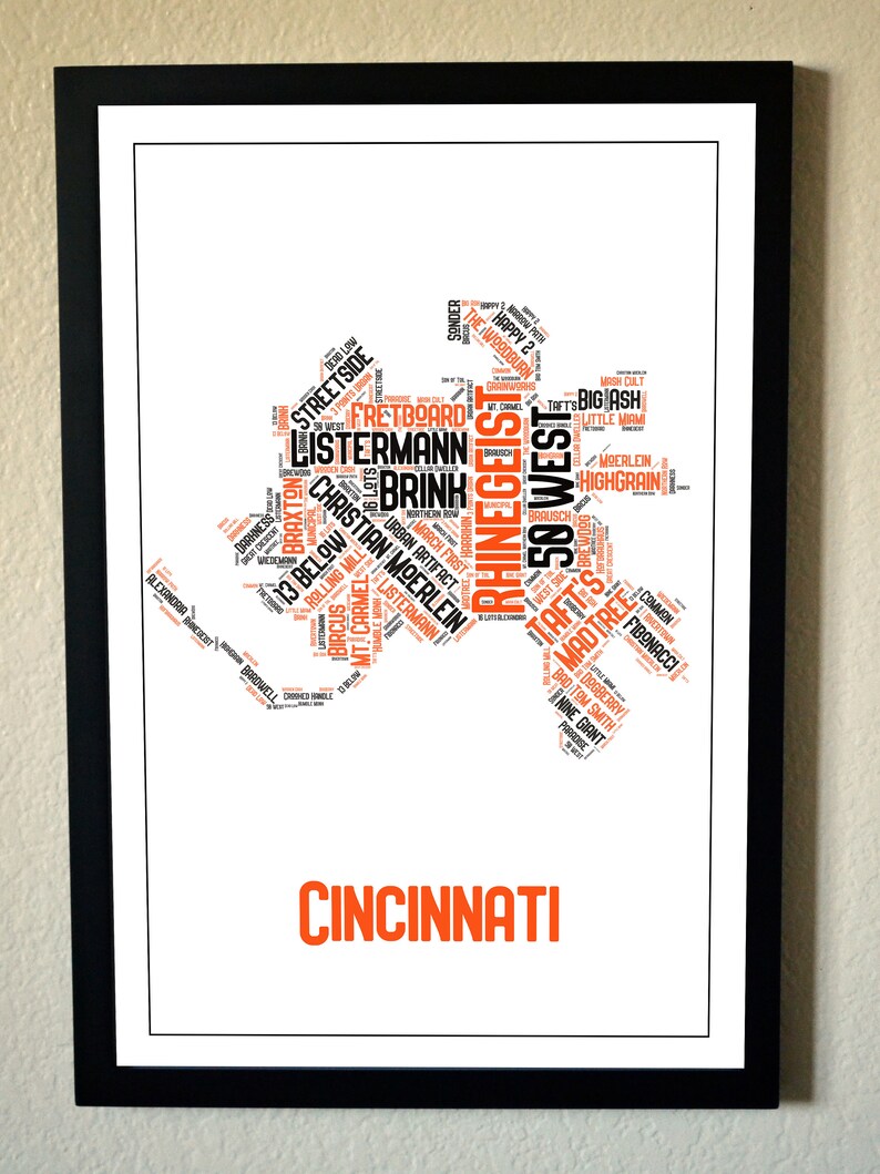 Cincinnati Breweries Map - Etsy