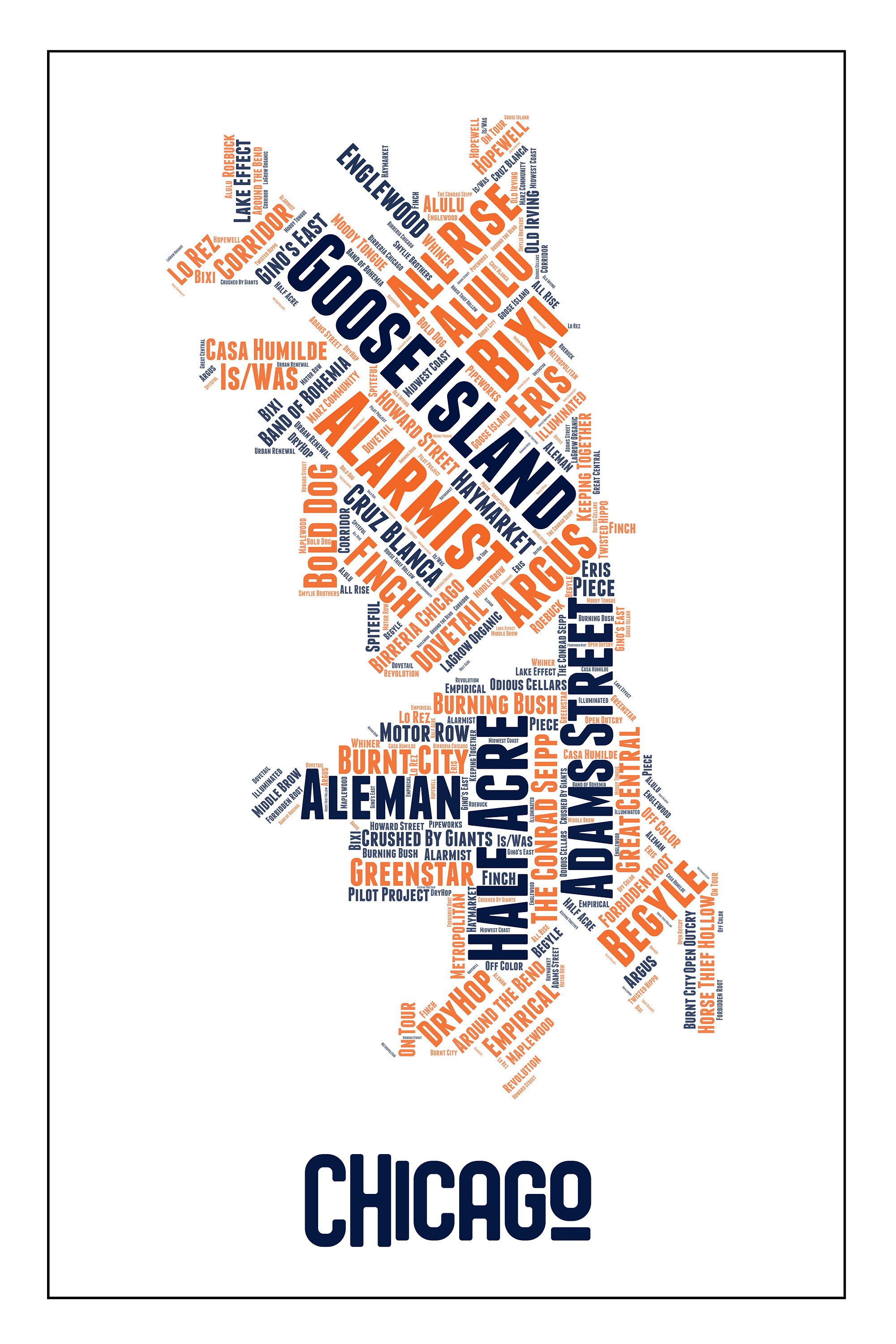 Chicago Breweries Map | Etsy