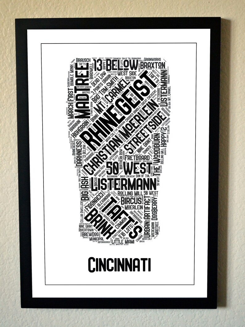 Cincinnati Breweries Map - Etsy