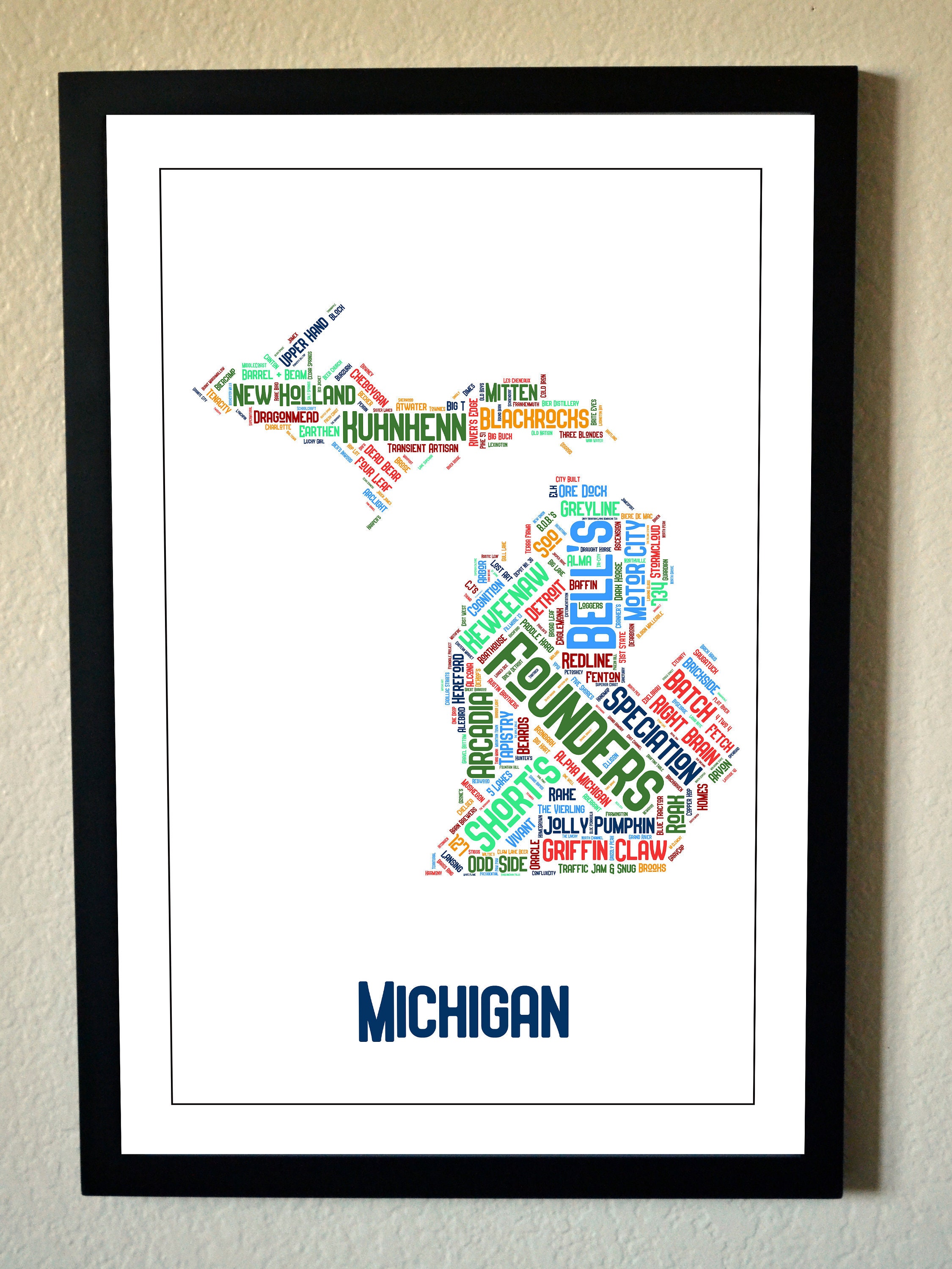 Michigan Breweries Map - Etsy