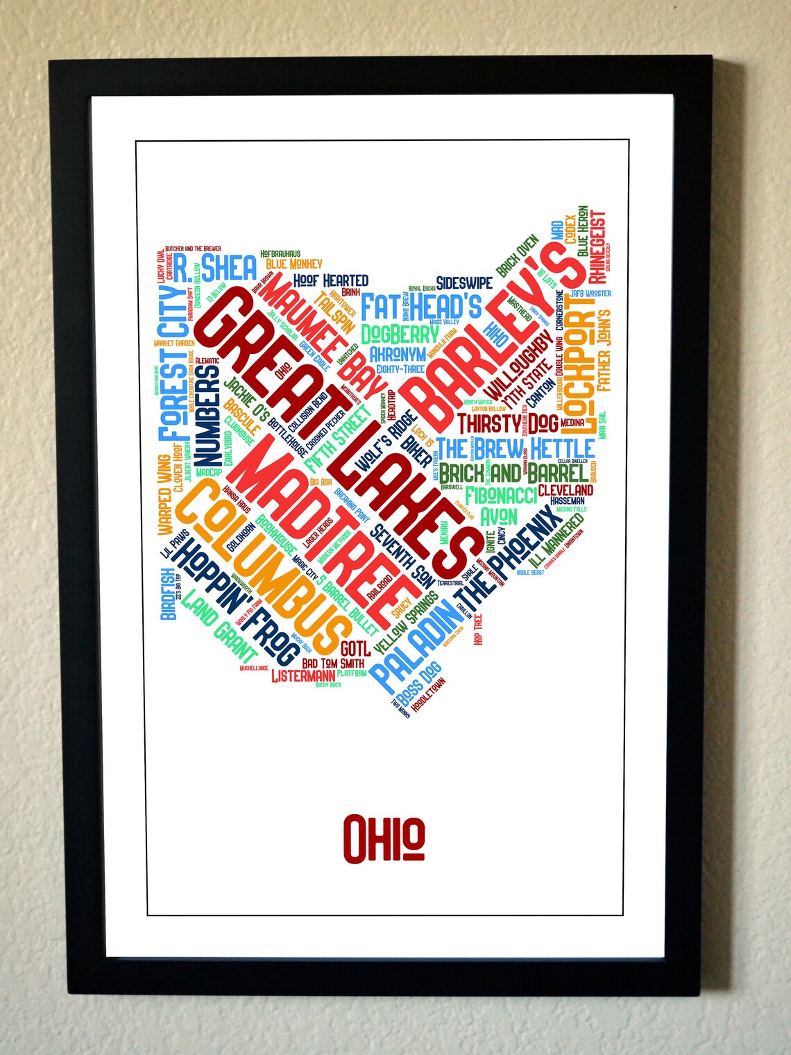 Ohio Breweries Map | Etsy