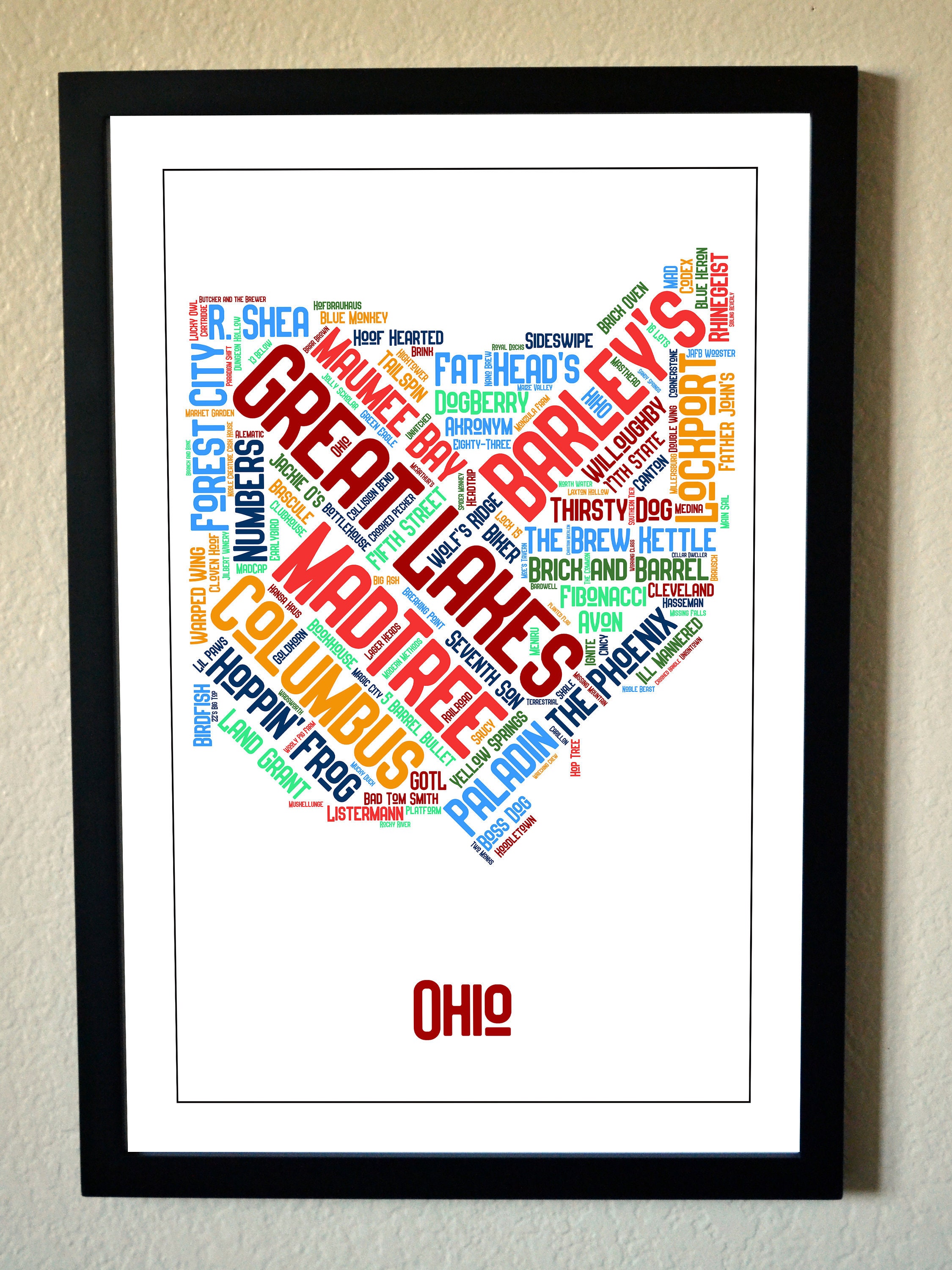 Ohio Breweries Map - Etsy