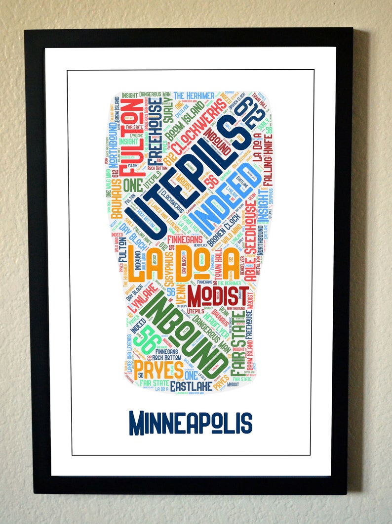 Minneapolis Breweries Map - Etsy
