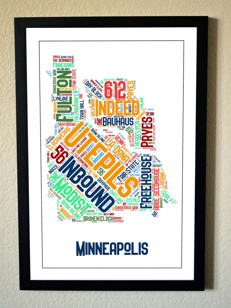 Minneapolis Breweries Map - Etsy