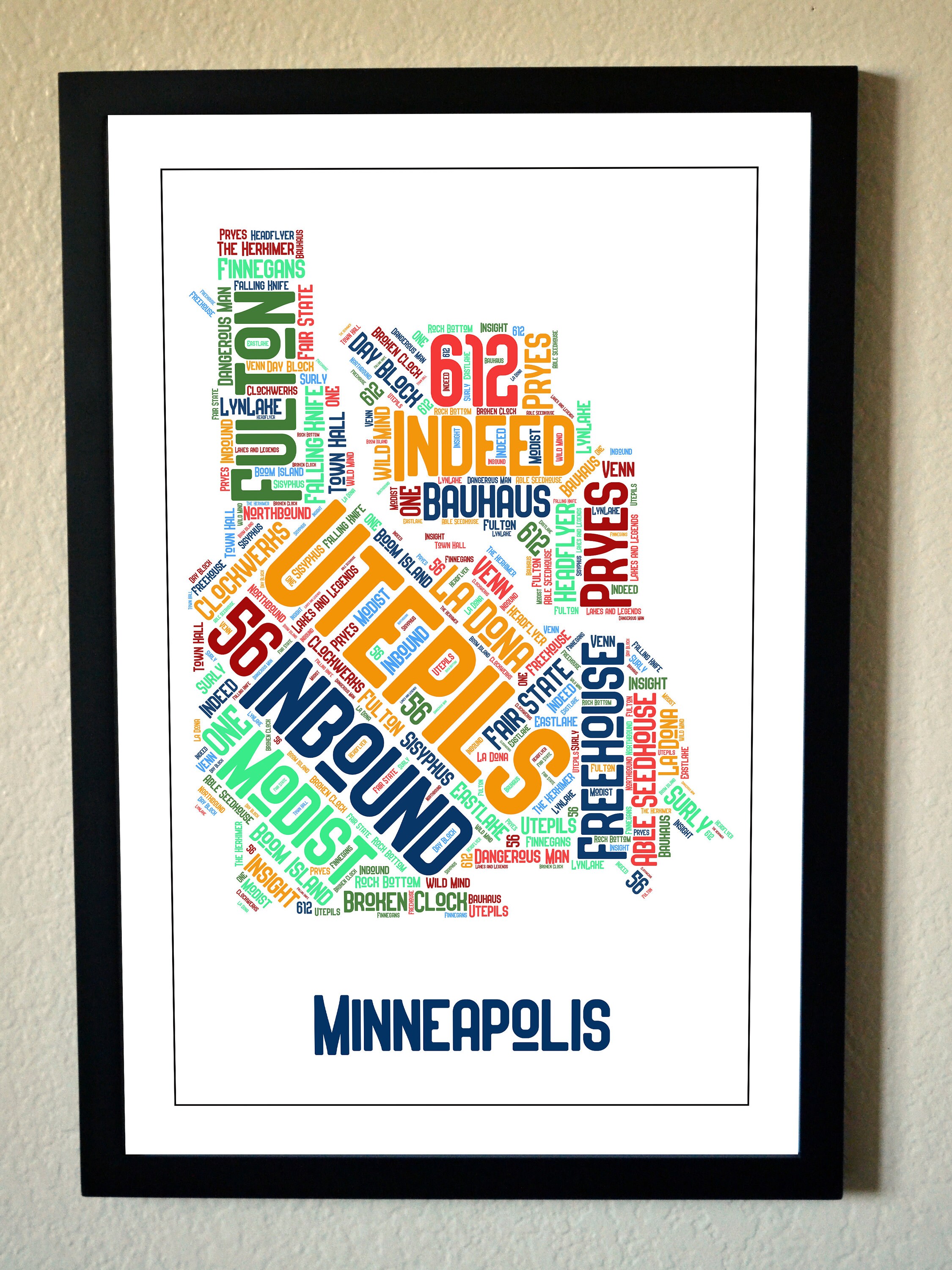 Minneapolis Breweries Map - Etsy