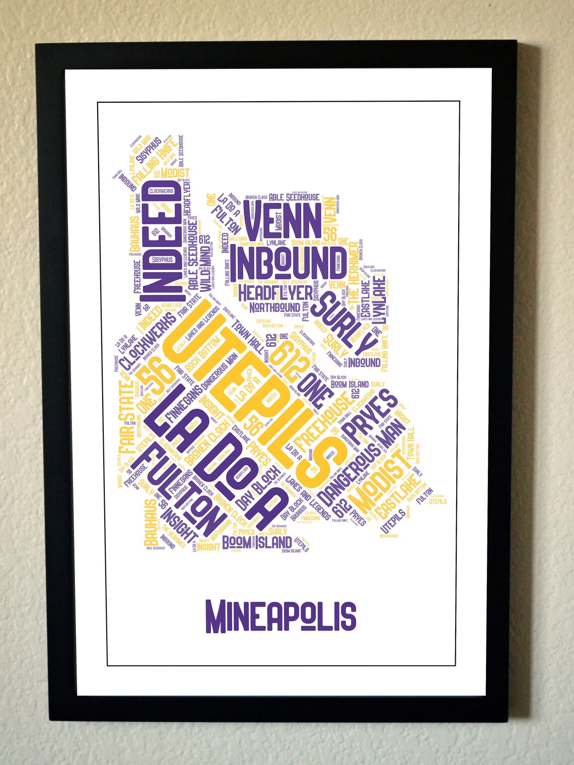 Minneapolis Breweries Map | Etsy