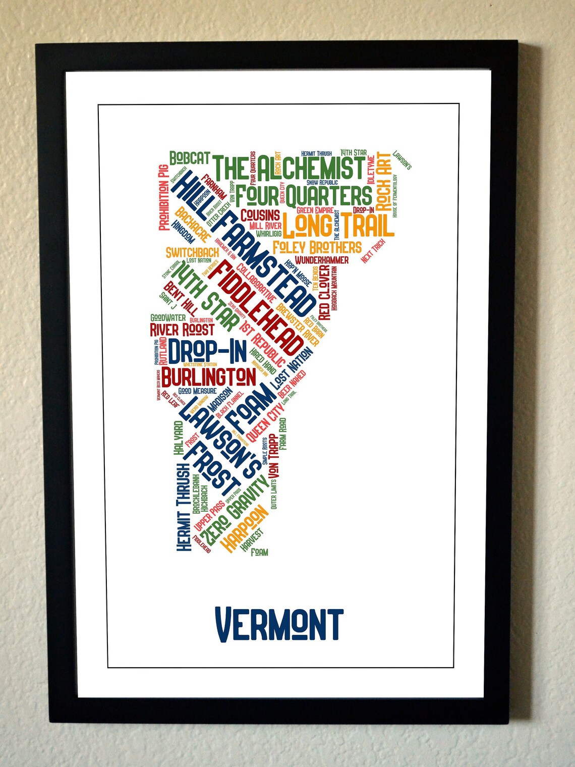 Vermont Breweries Map - Etsy