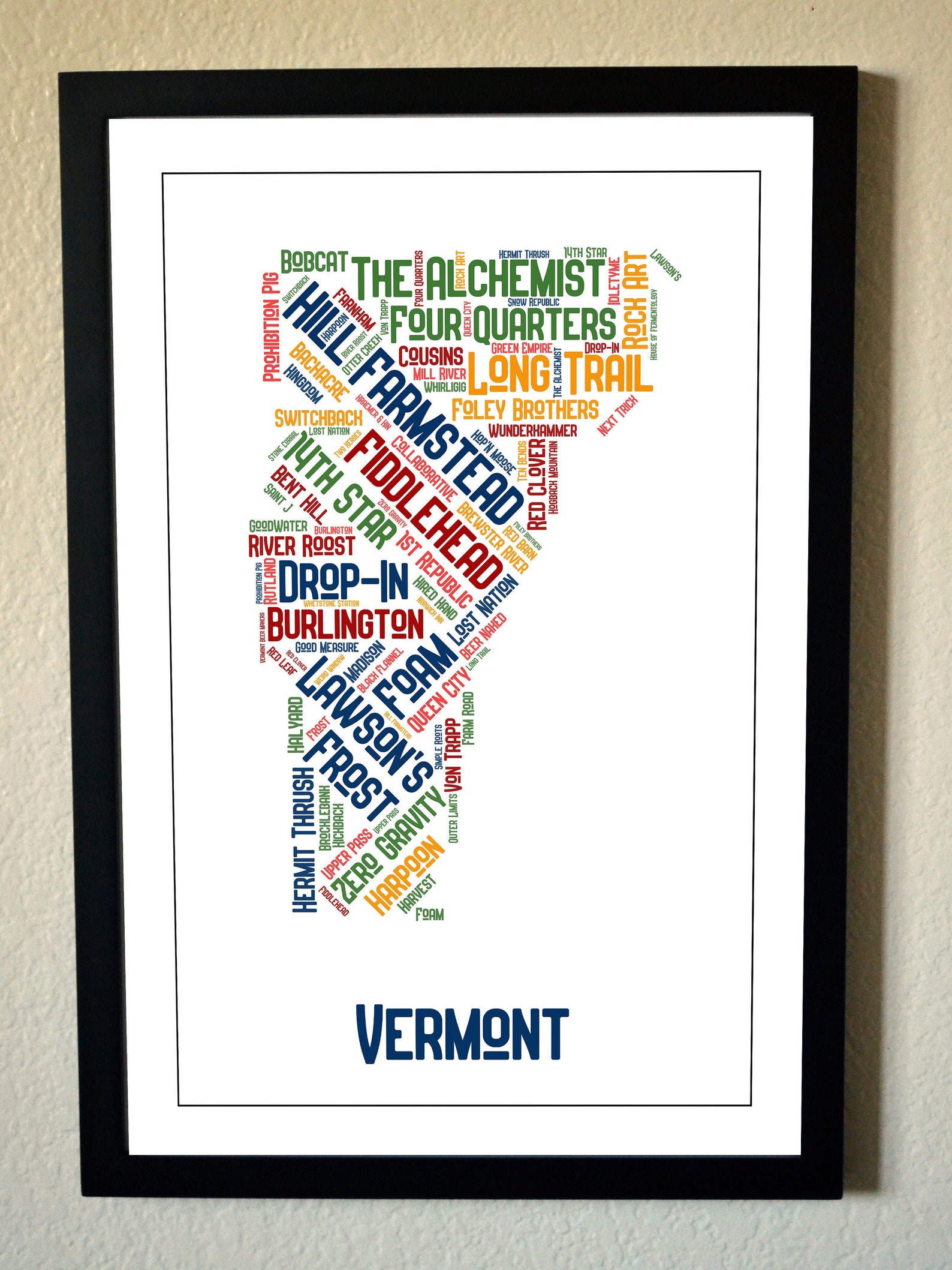Vermont Breweries Map - Etsy