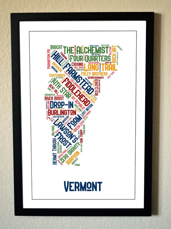 Vermont Breweries Map - Etsy