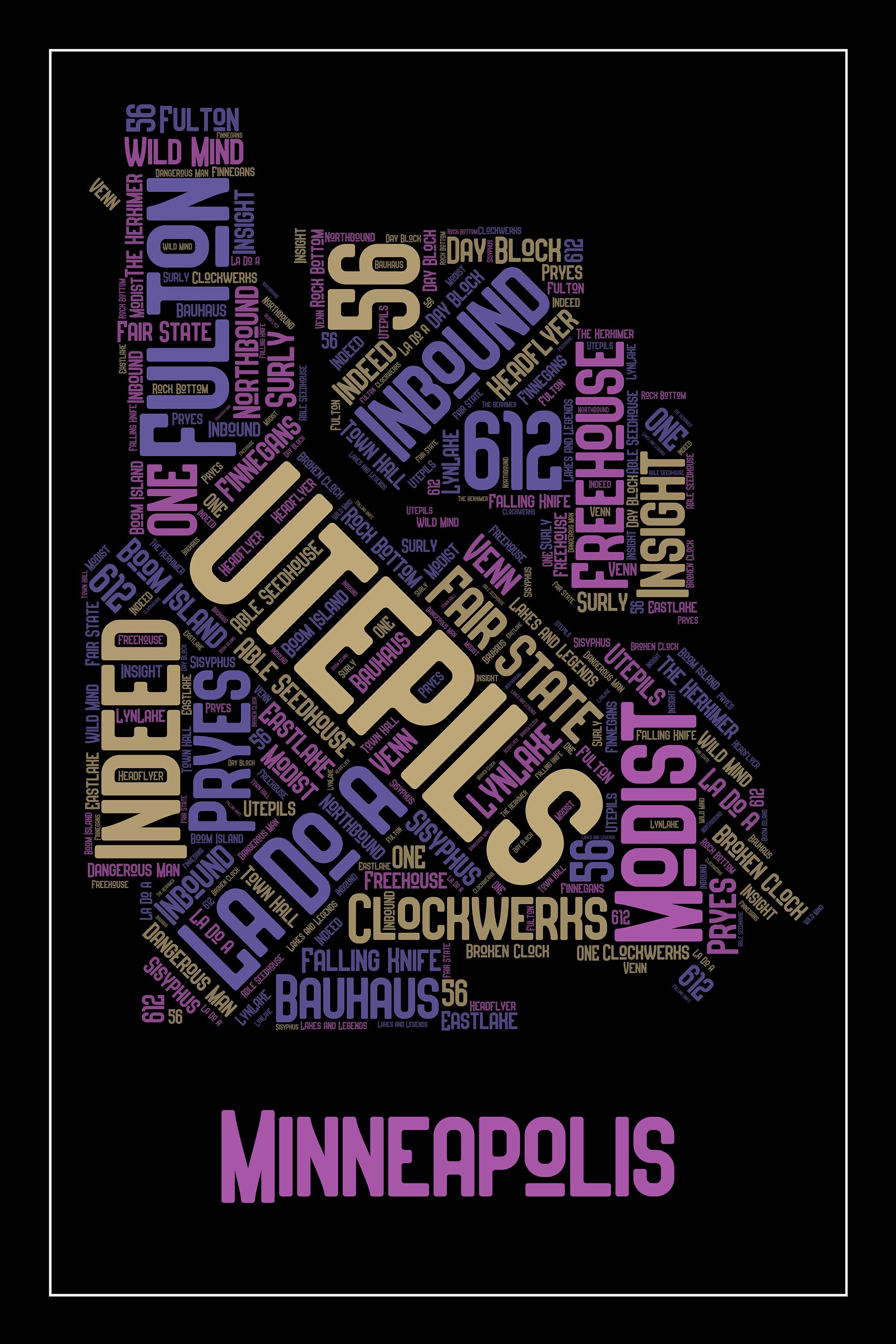 Minneapolis Breweries Map | Etsy