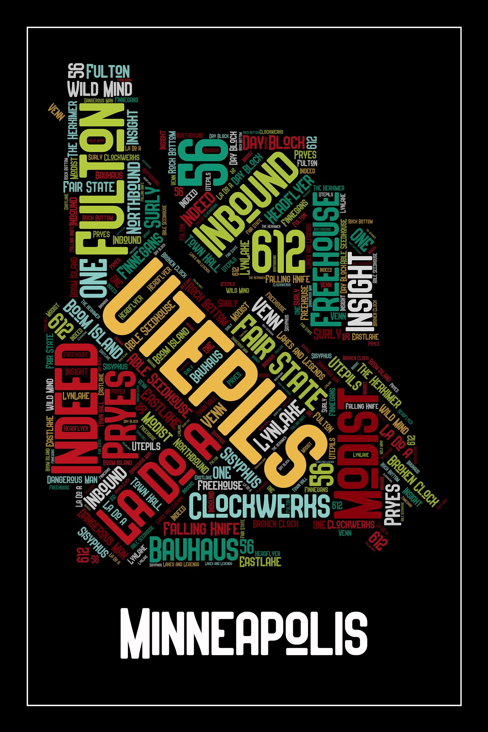 Minneapolis Breweries Map | Etsy