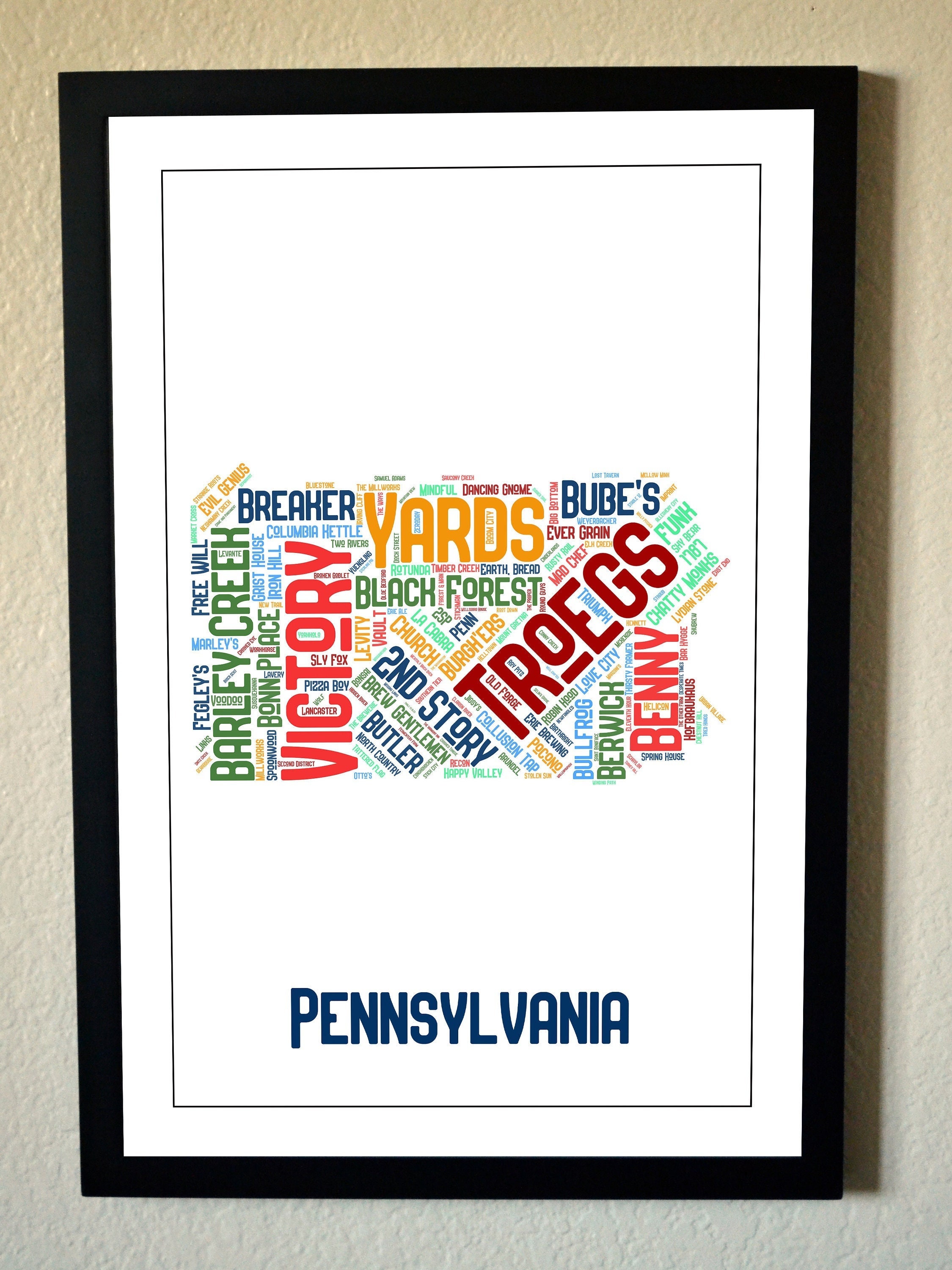 Pennsylvania Breweries Map - Etsy