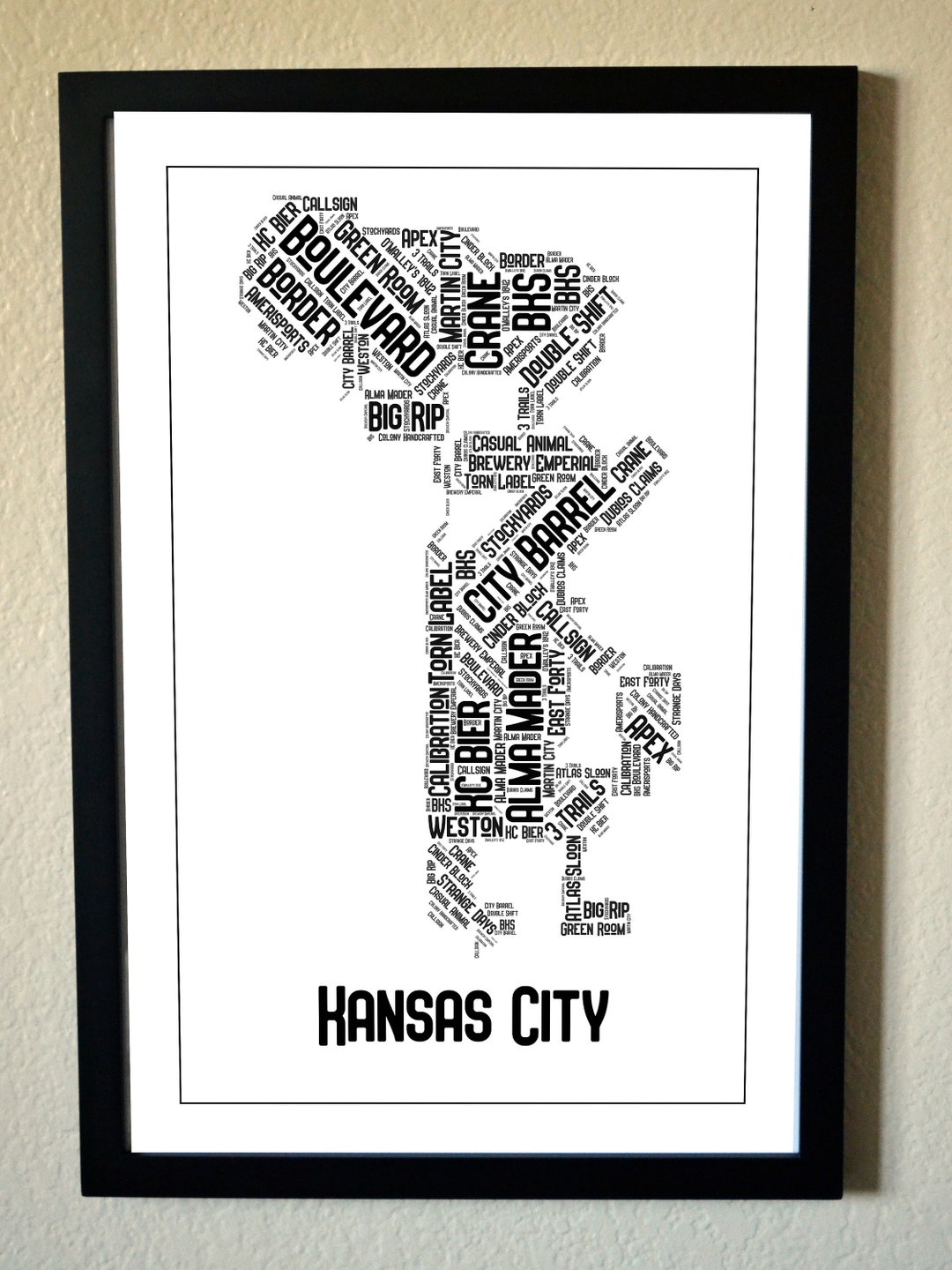 Kansas City Breweries Map - Etsy