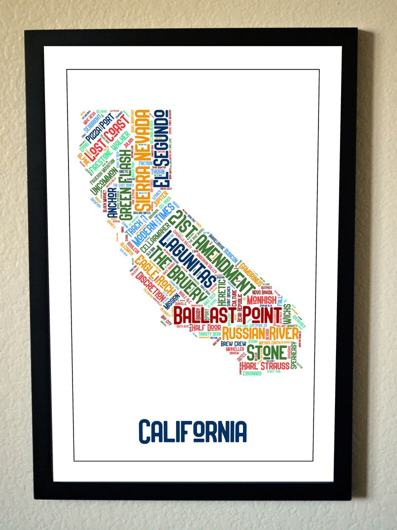 California Breweries Map - Etsy