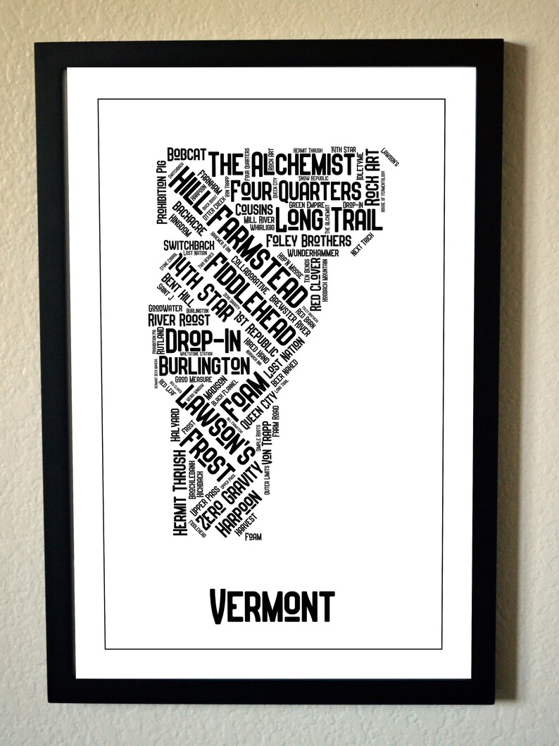 Vermont Breweries Map - Etsy