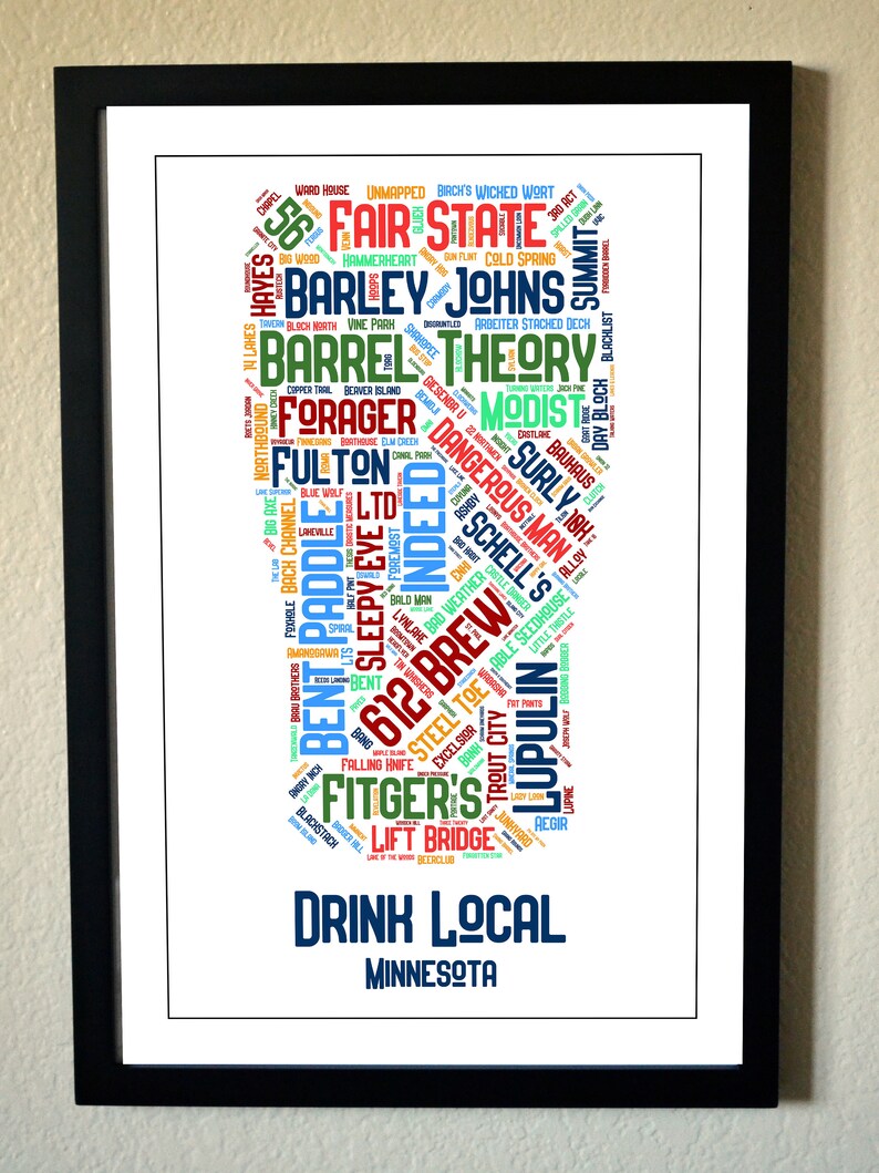 Minnesota Breweries Map - Etsy