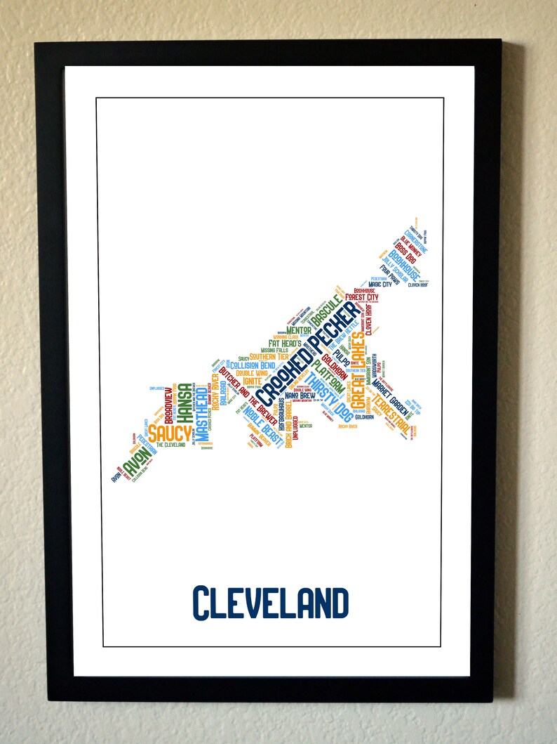 Cleveland Breweries Map - Etsy