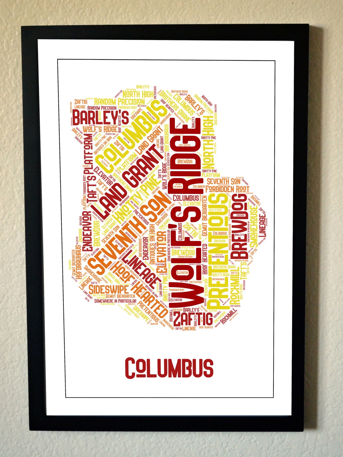 Columbus Breweries Map | Etsy