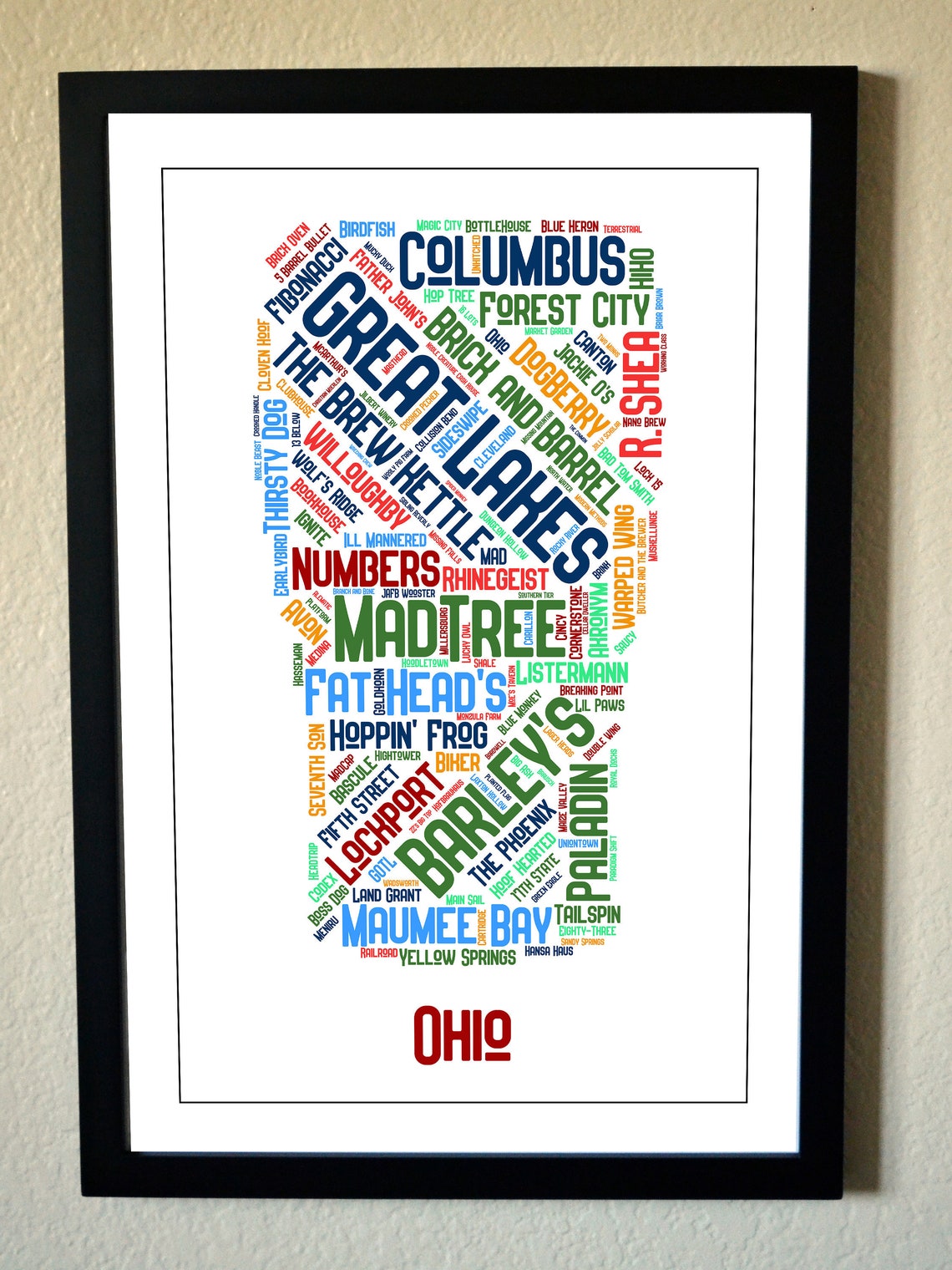Ohio Breweries Map | Etsy