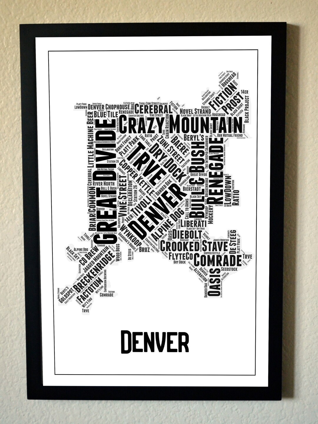 Denver Breweries Map - Etsy