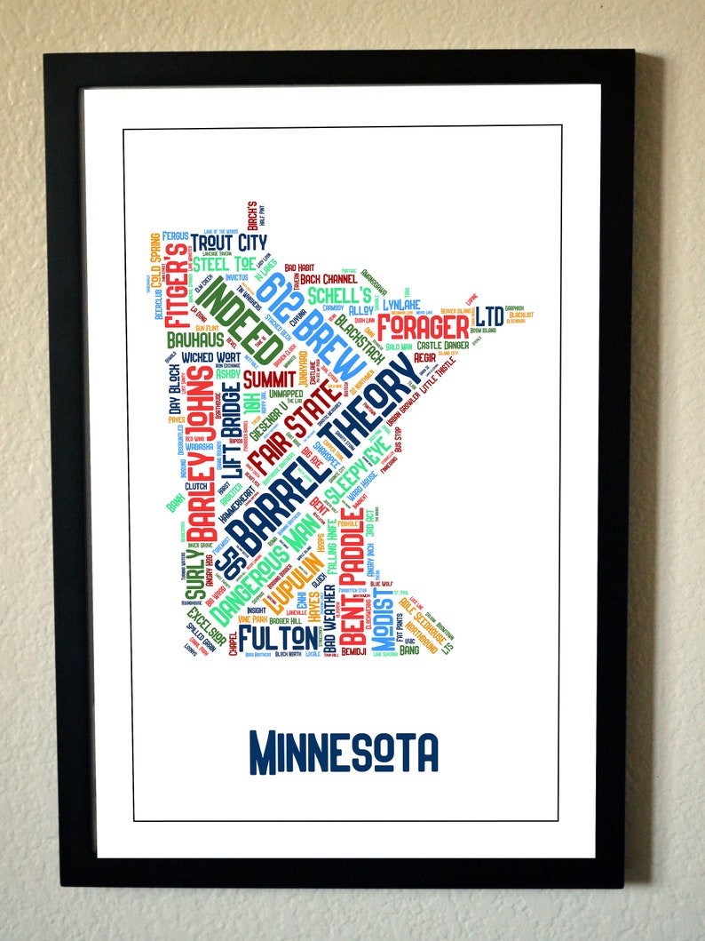 Minnesota Breweries Map - Etsy