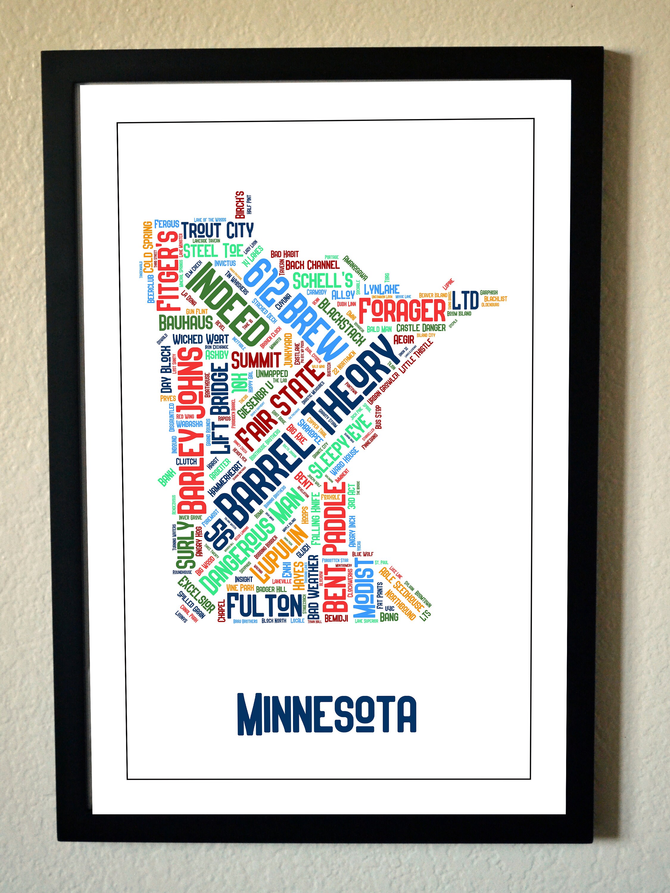 Minnesota Breweries Map - Etsy